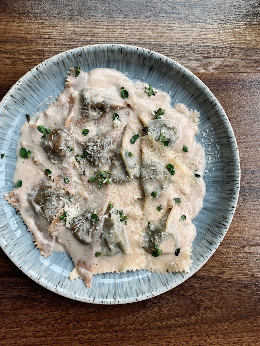 Pansotti - Seasonal greens + Ricotta – Cacio e Pepe